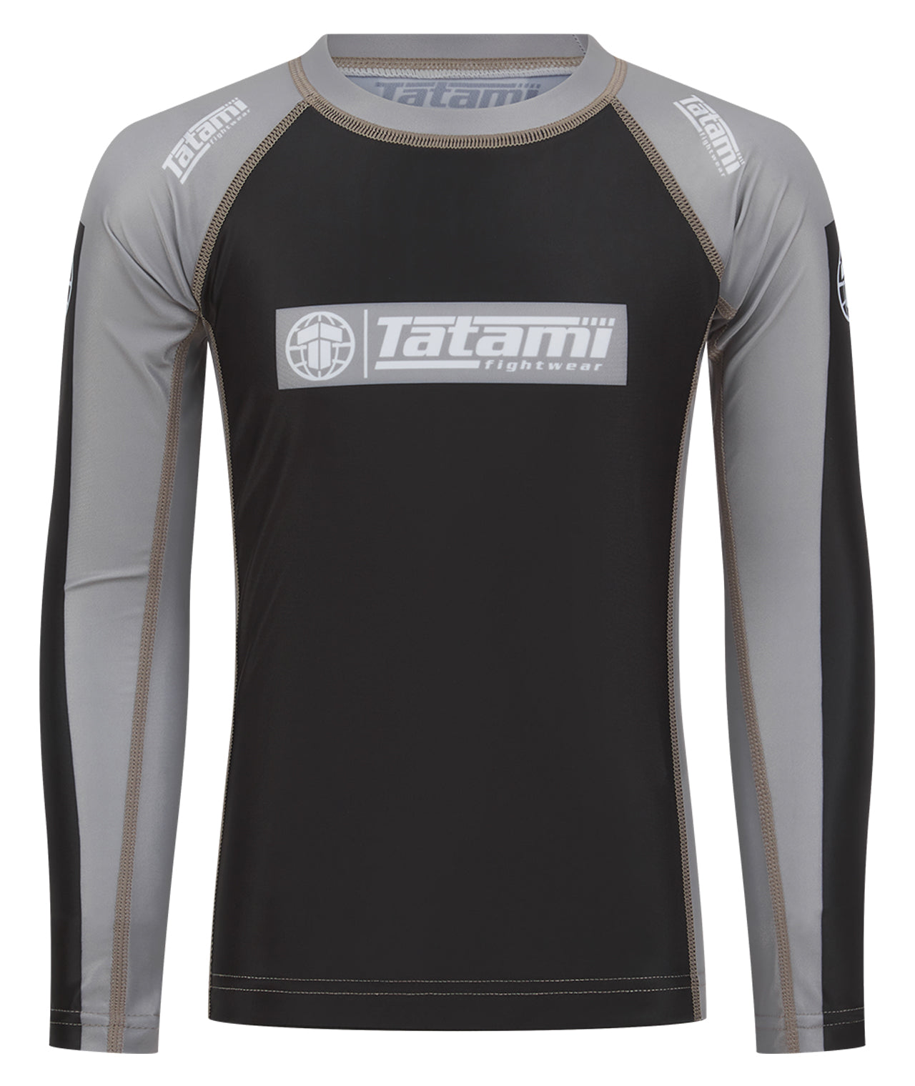 Kids IBJJF Ranked Long Sleeve Rash Guard - Grey – Tatami Fightwear Ltd.